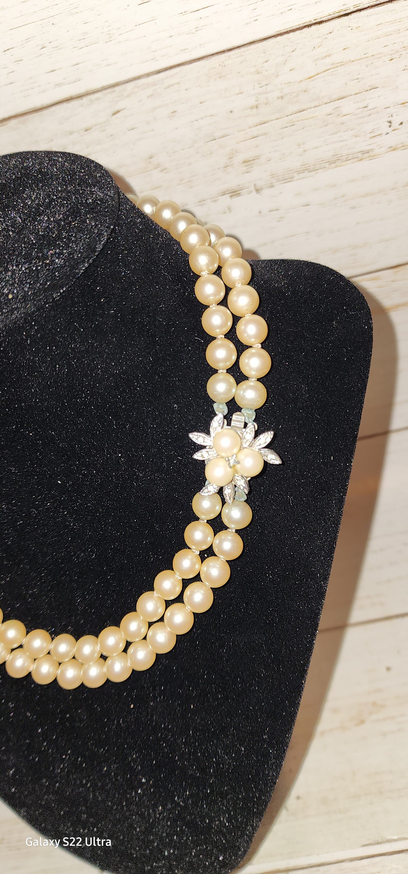 Art Deco Pearl & Diamond Necklace Heavy Pearls and Antique Strung ...