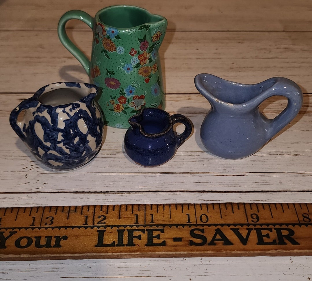MINI PITCHERS Really Cute in Size and the Green Floral One is - Etsy