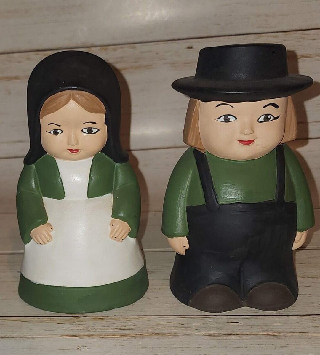 AMISH Hand Painted Ceramic Dolls Pilgrim Quaker Babies Adorable Kitsch ...