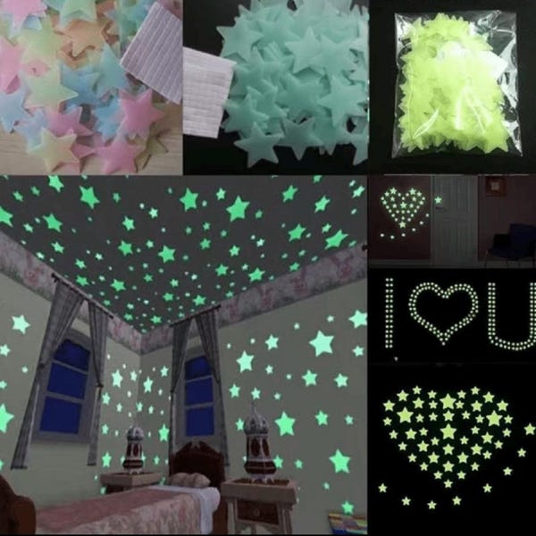 Fluorescent Star Stickers - Etsy