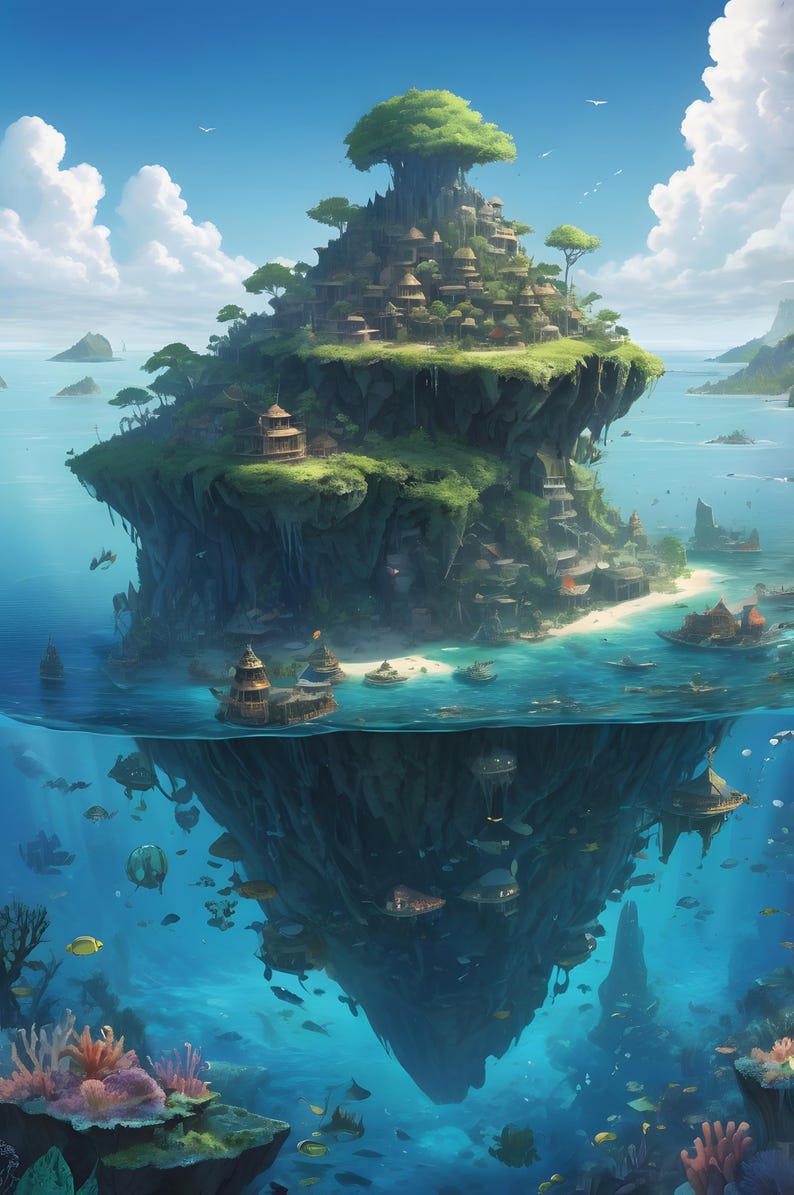 4 Fantasy Islands Digital Print - Etsy