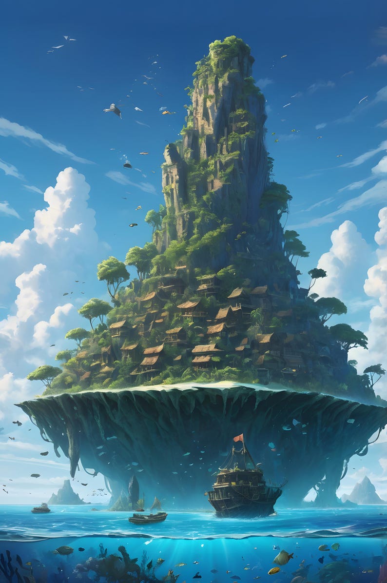 4 Fantasy Islands Digital Print - Etsy