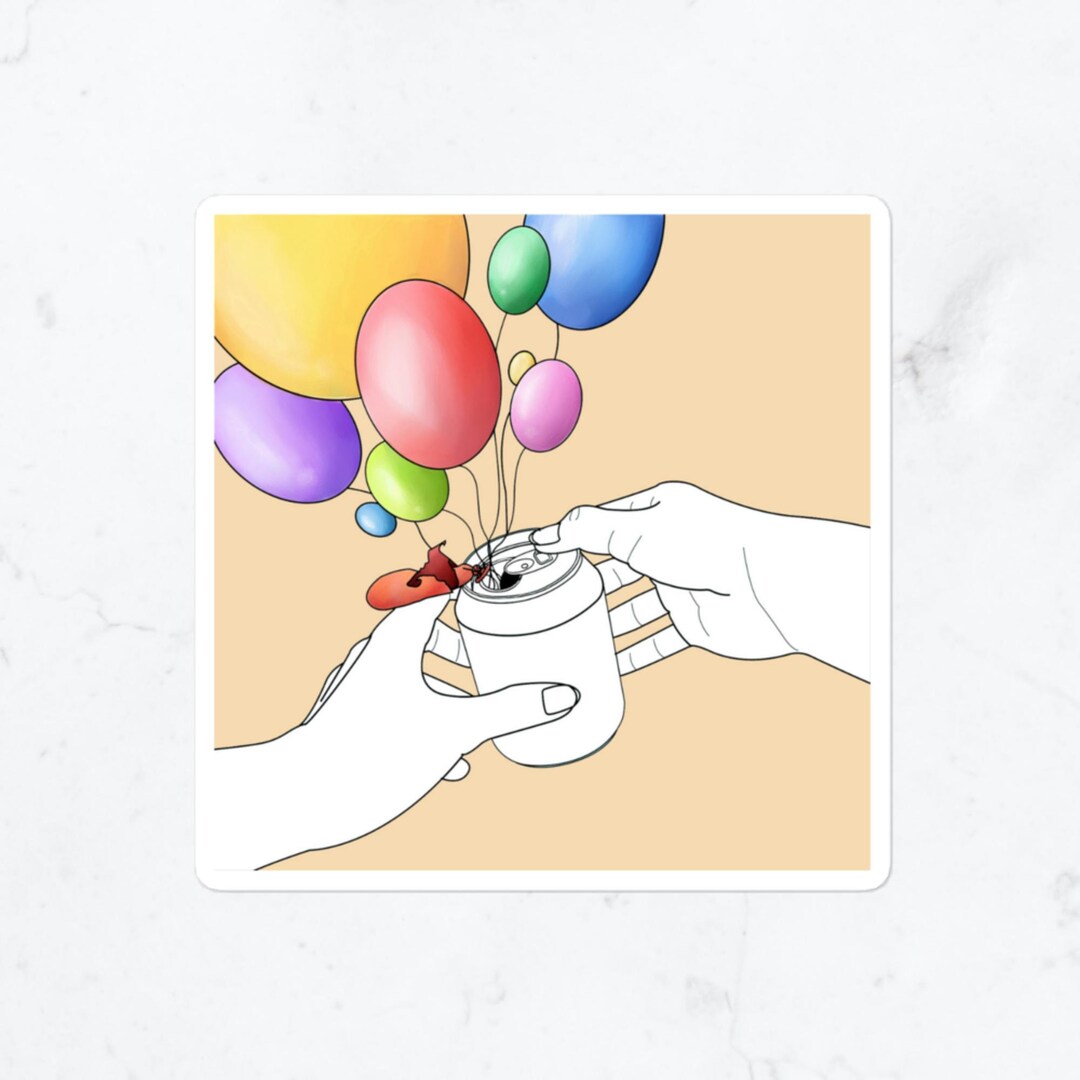Bubbly Balloon Pop Celebrative Sticker - Etsy