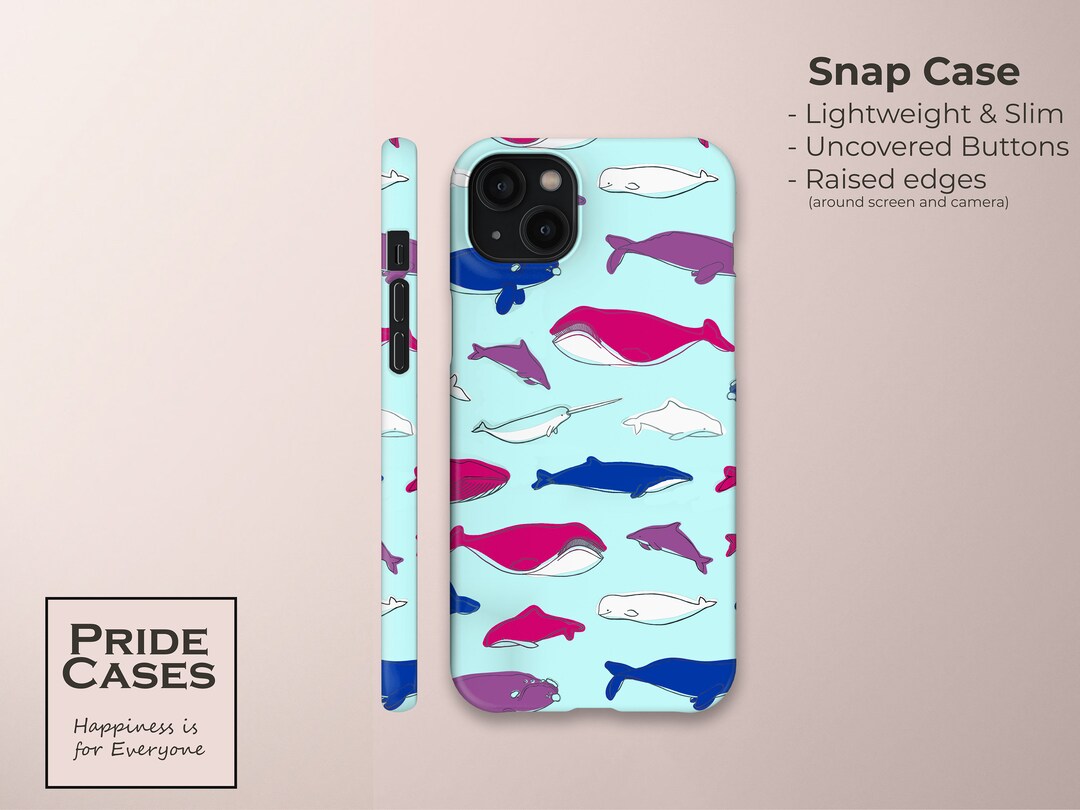 Subtle Cute Whale Bisexual Pride Snap and Tough Phone Case, Bisexual ...