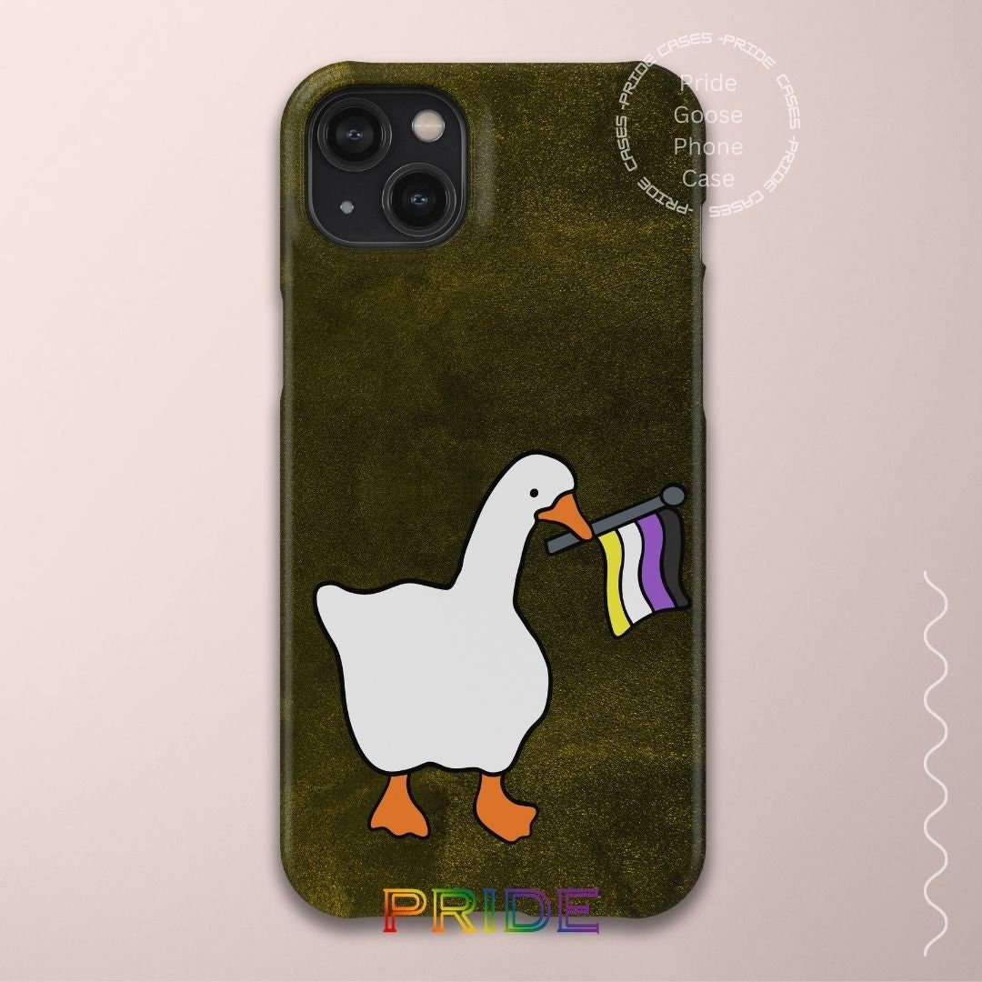 Pride Goose Non-binary Flag Phone Case, Purple Aesthetic Phone Case ...