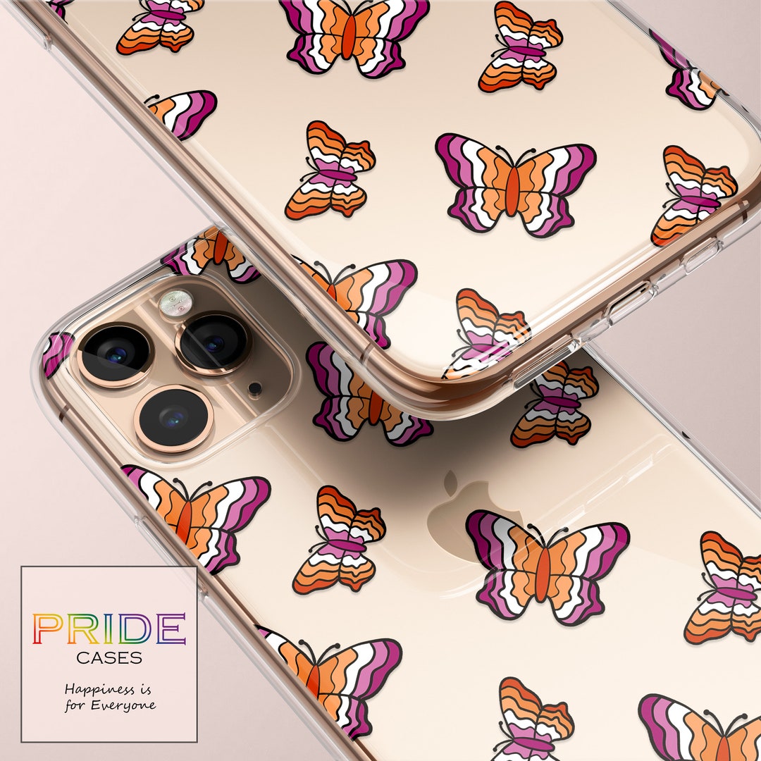Cute Lesbian Butterfly Phone Case, Purple, Orange and Pink Butterflies ...