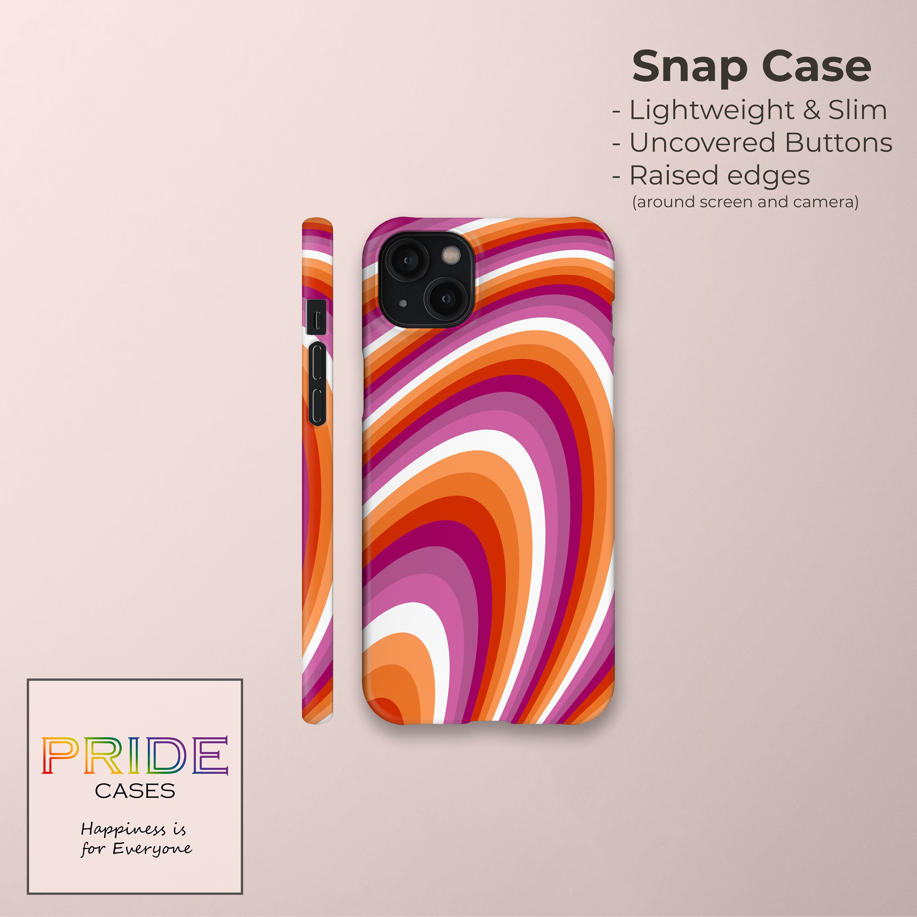 Subtle Retro Lesbian Snap and Tough Phone Case, Lesbian Flag Pride ...