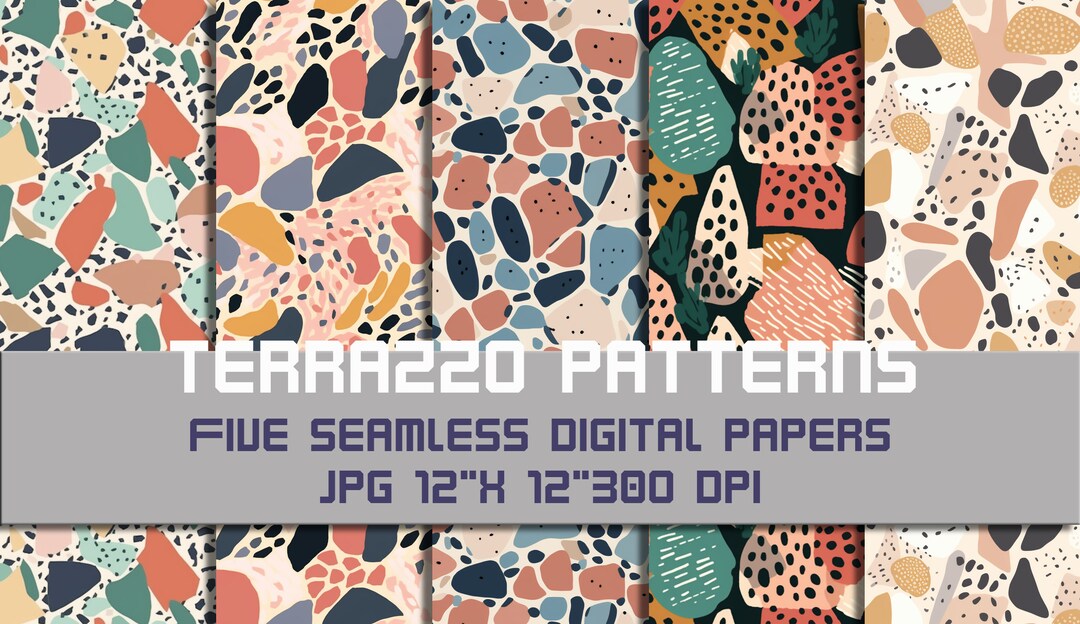 Terrazzo Patterns Digital Papers Mosaic Pattern Terrazzo - Etsy