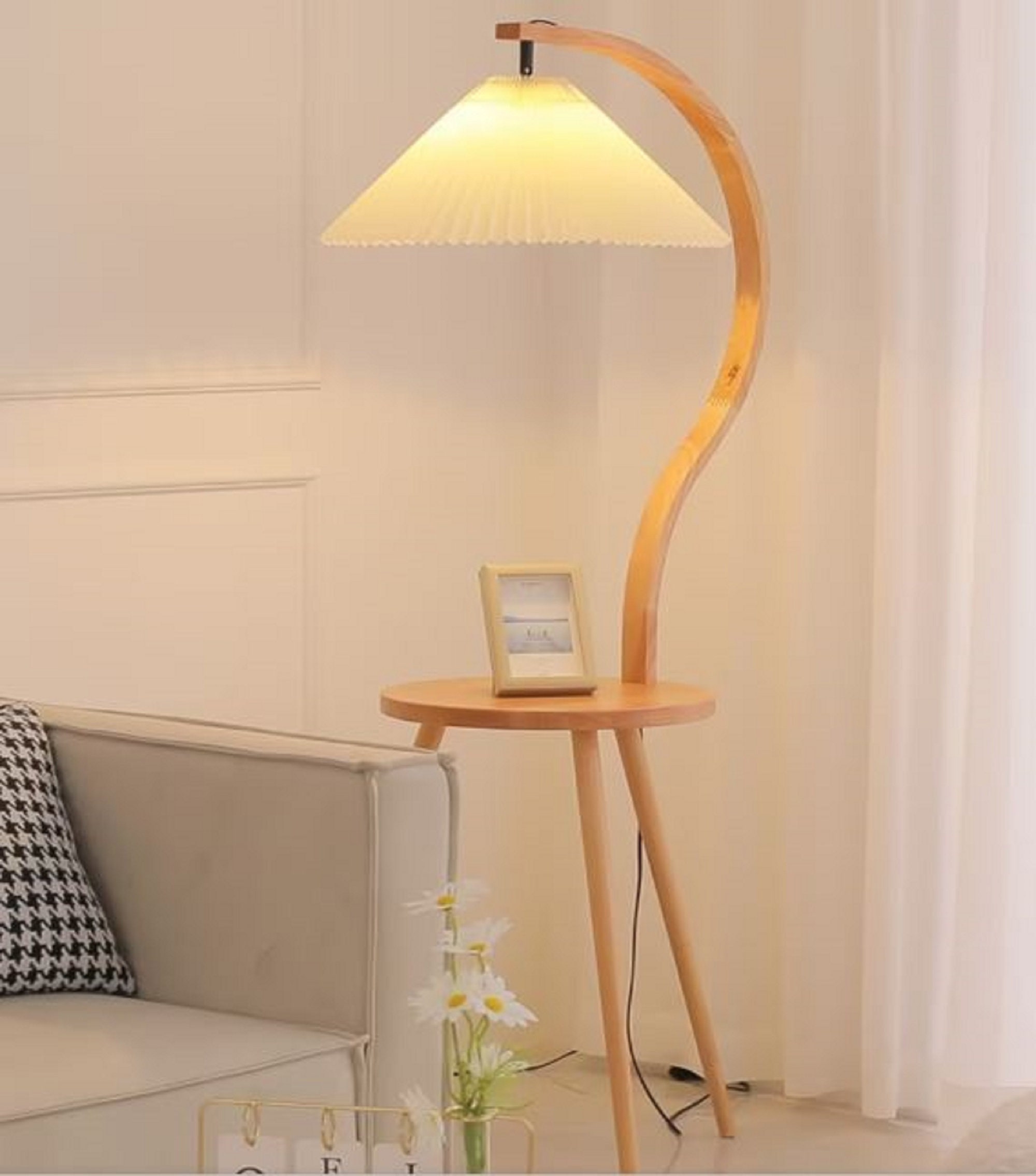 Three Leg Lamp Shade Table Entryway Organizer Modern Pleated - Etsy