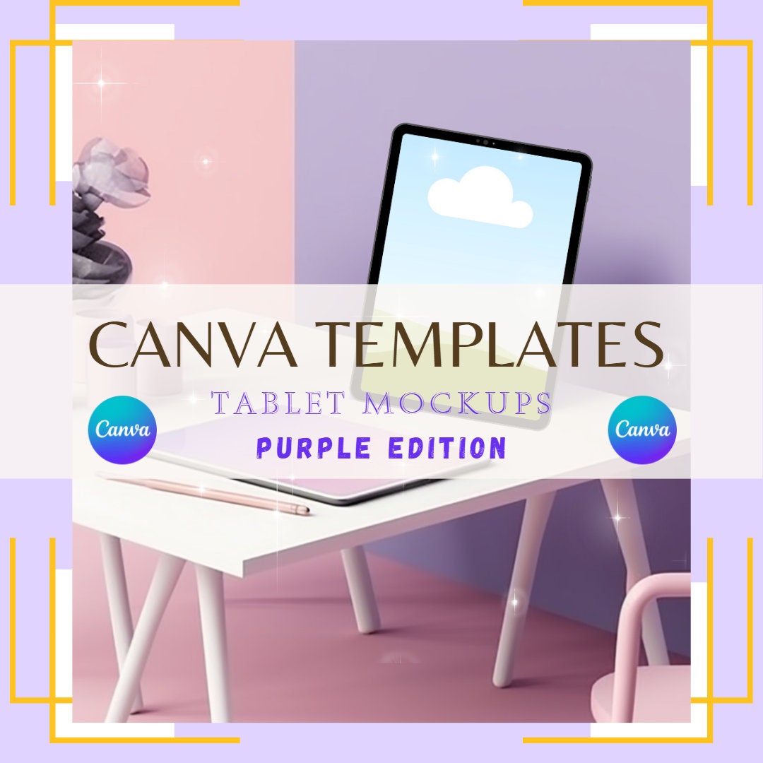 Canva Template Mockup Purple Edition 3 Editable Template - Etsy