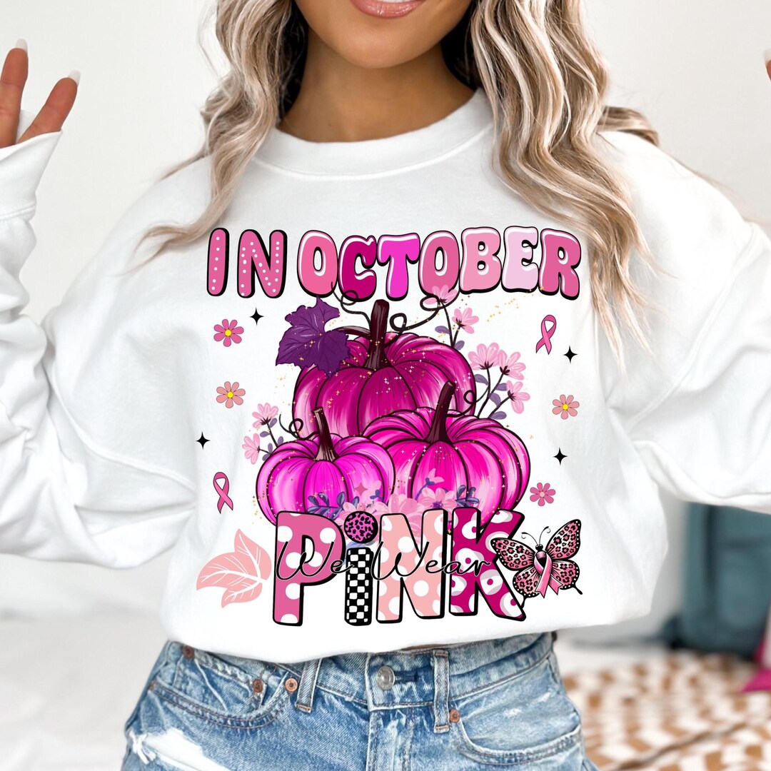 Pink Pumpkin Breast Cancer Awareness PNG - in October We Wear Pink ...