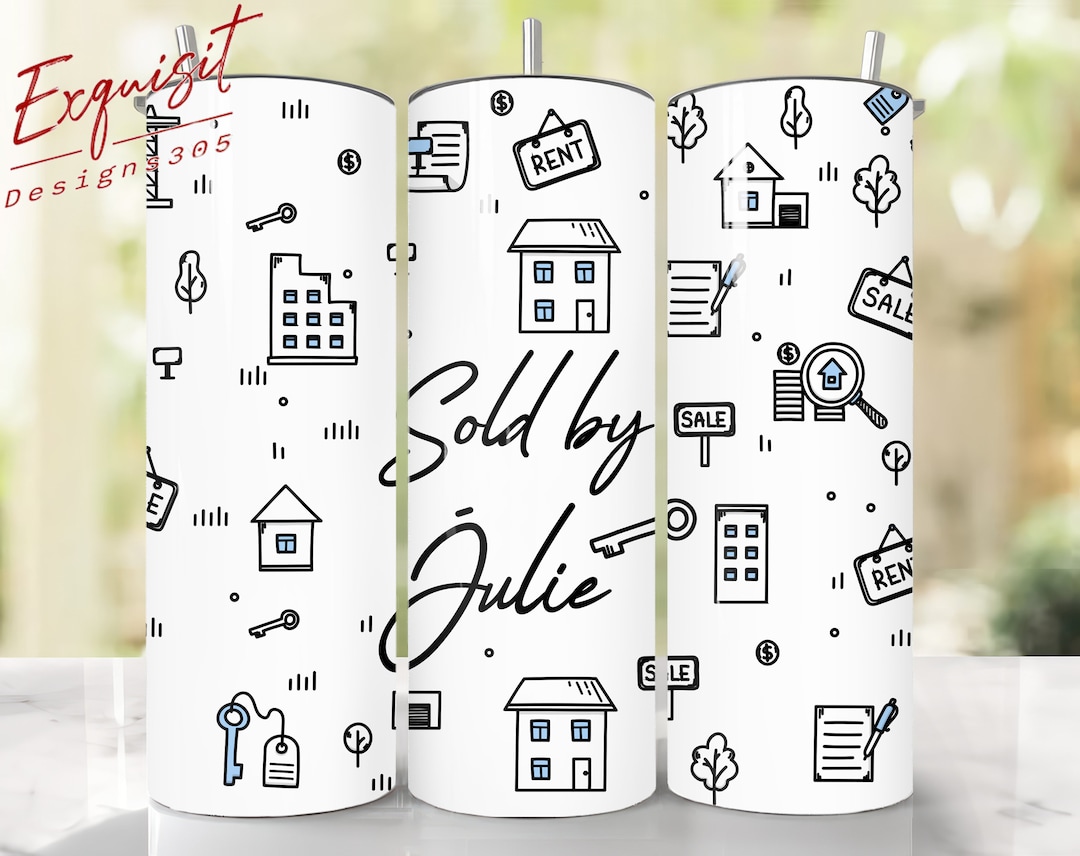 Real Estate Agent SEAMLESS Tumbler Wrap, Real Estate Agent 20oz Skinny ...