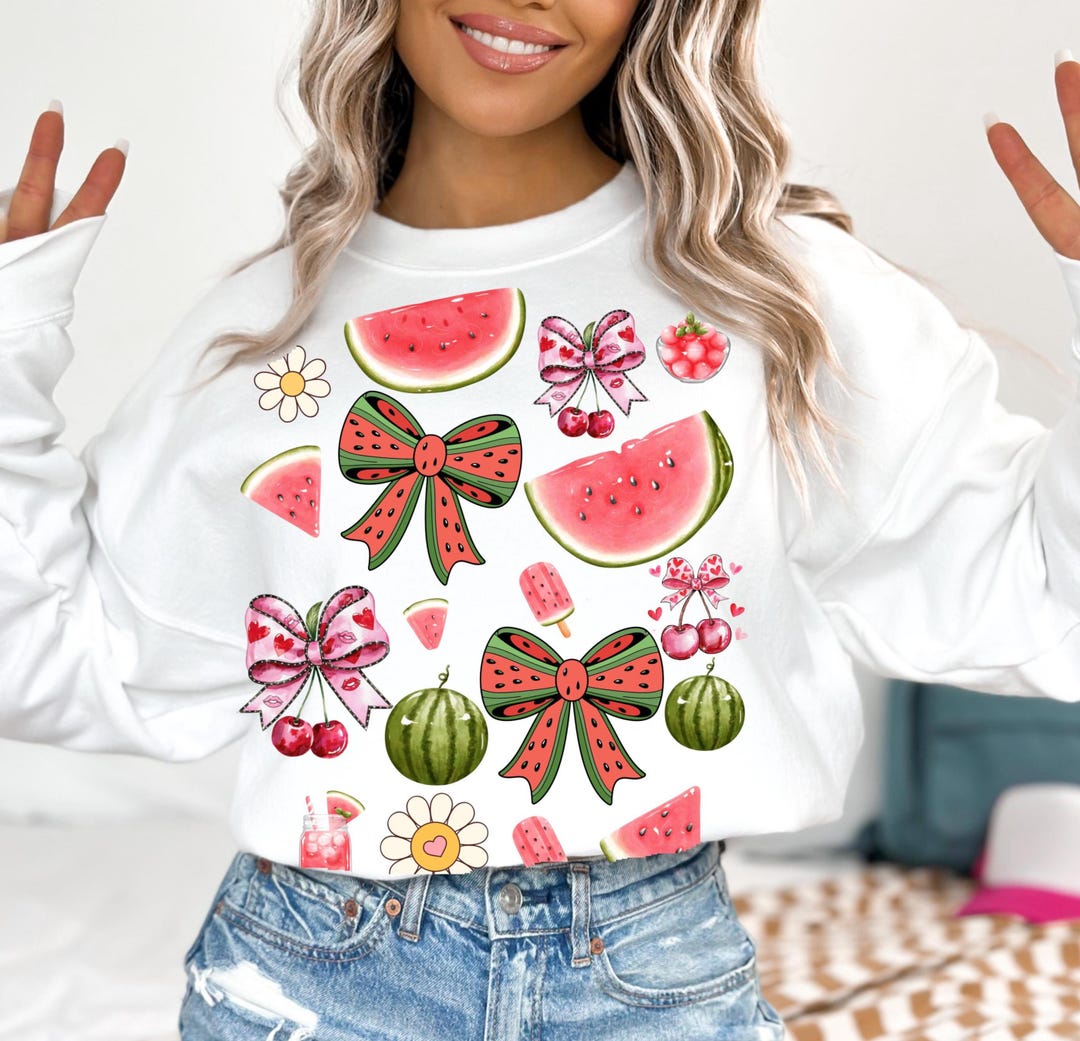Coquette Watermelon PNG, Preppy Boho Watermelon Png, Summer Watermelon ...