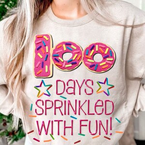 100 Days of School Donuts PNG: Sprinkled With Fun, Sublimation Design ...