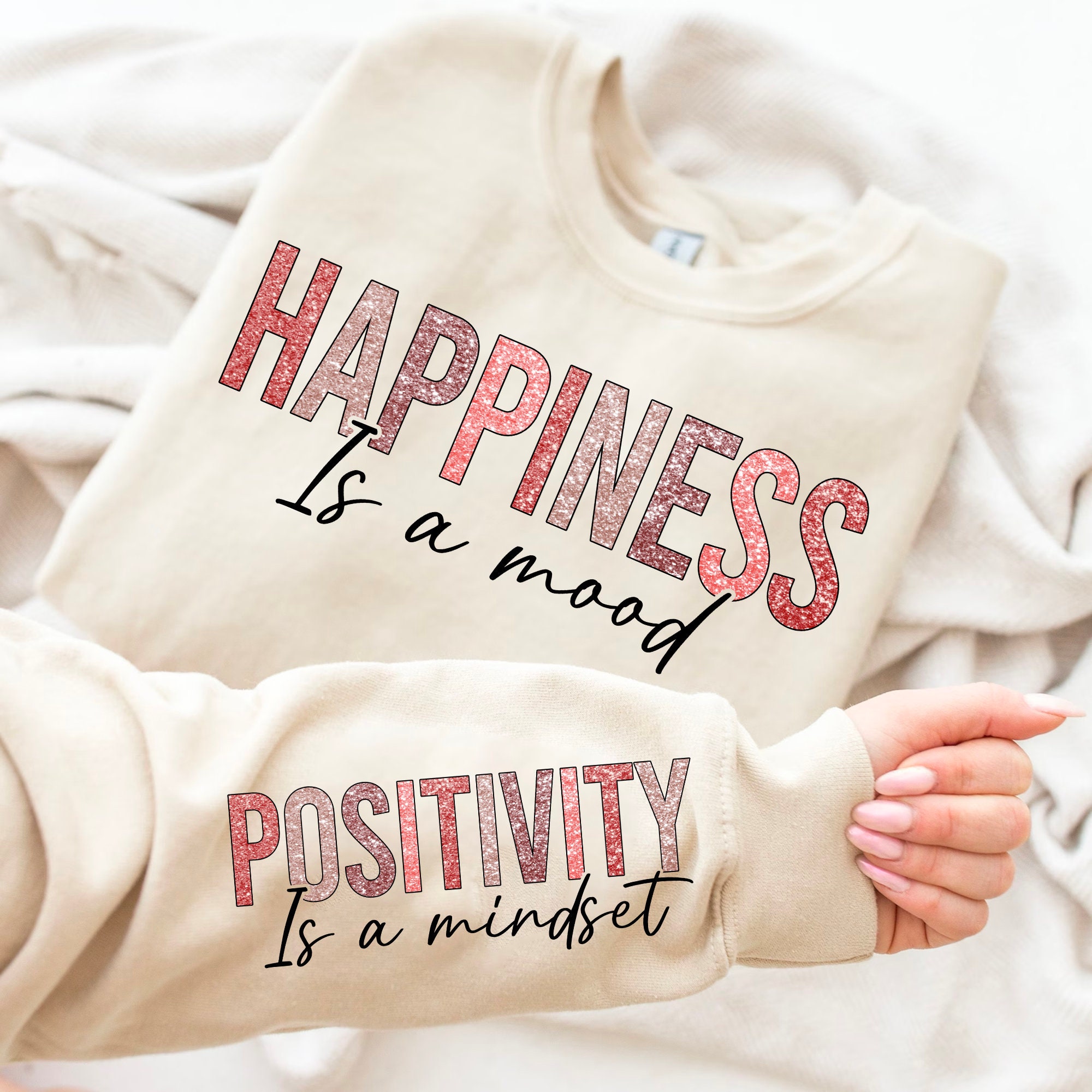 Boho Happiness is a Mood Glitter PNG: Positive Affirmations (digital ...