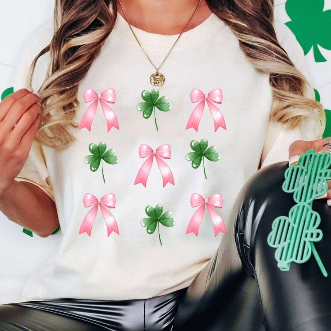 Coquette St. Patrick's Day Bow Clover PNG (digital Download) - Etsy