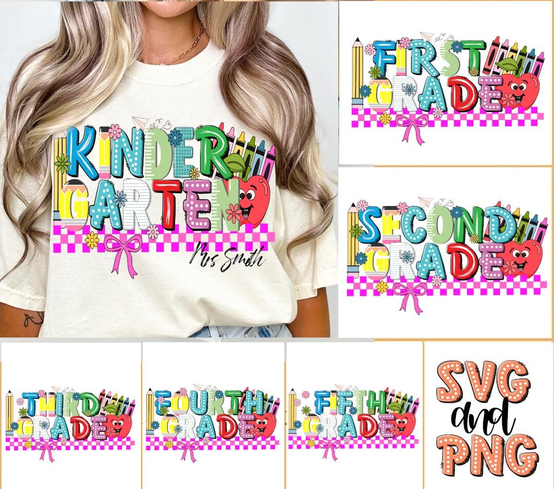 Back to School Bundle Teacher Png, Kindergarten Png, Back to School ...