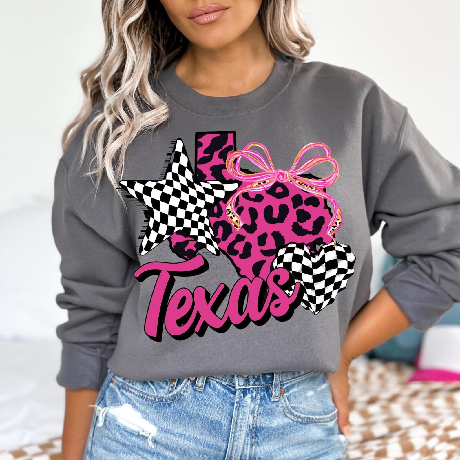 Preppy Texas PNG Clipart, Trendy Texas Coquette Bow PNG Western PNG ...