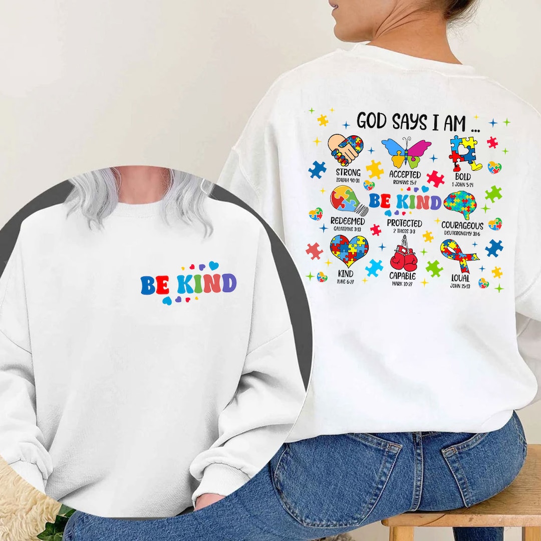 God Says I Am Autism Svg, Retro Autism Png, Be Kind Png, Christian Svg ...