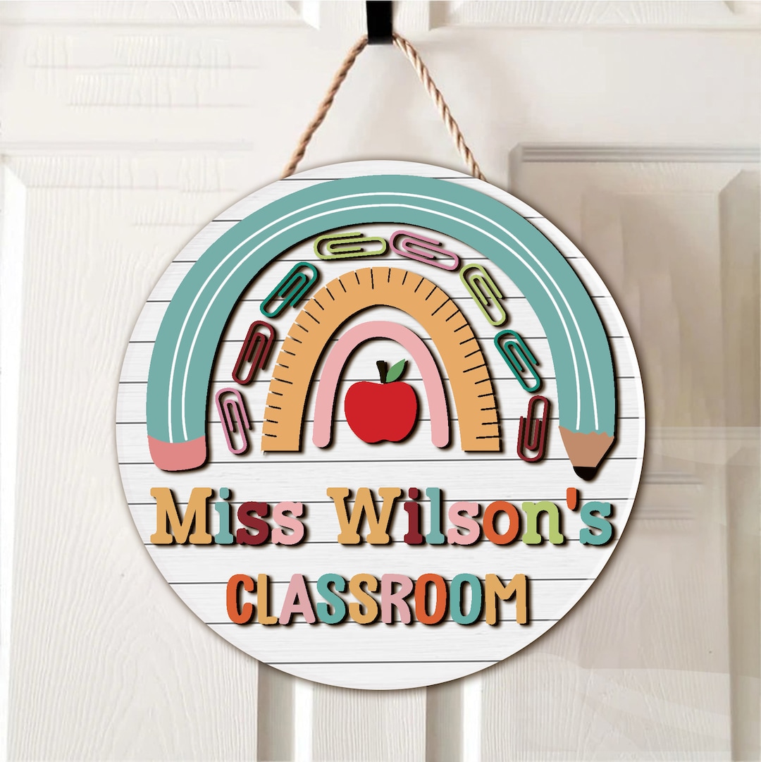Teacher Door Sign SVG Laser Cut, Back to School Gift, Teacher ...