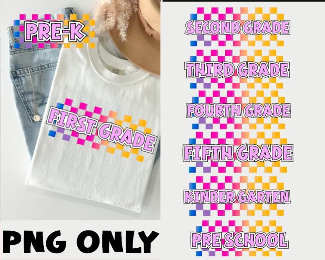 Rainbow Checkered School Grade Svg Bundle, First Day of School Svg ...