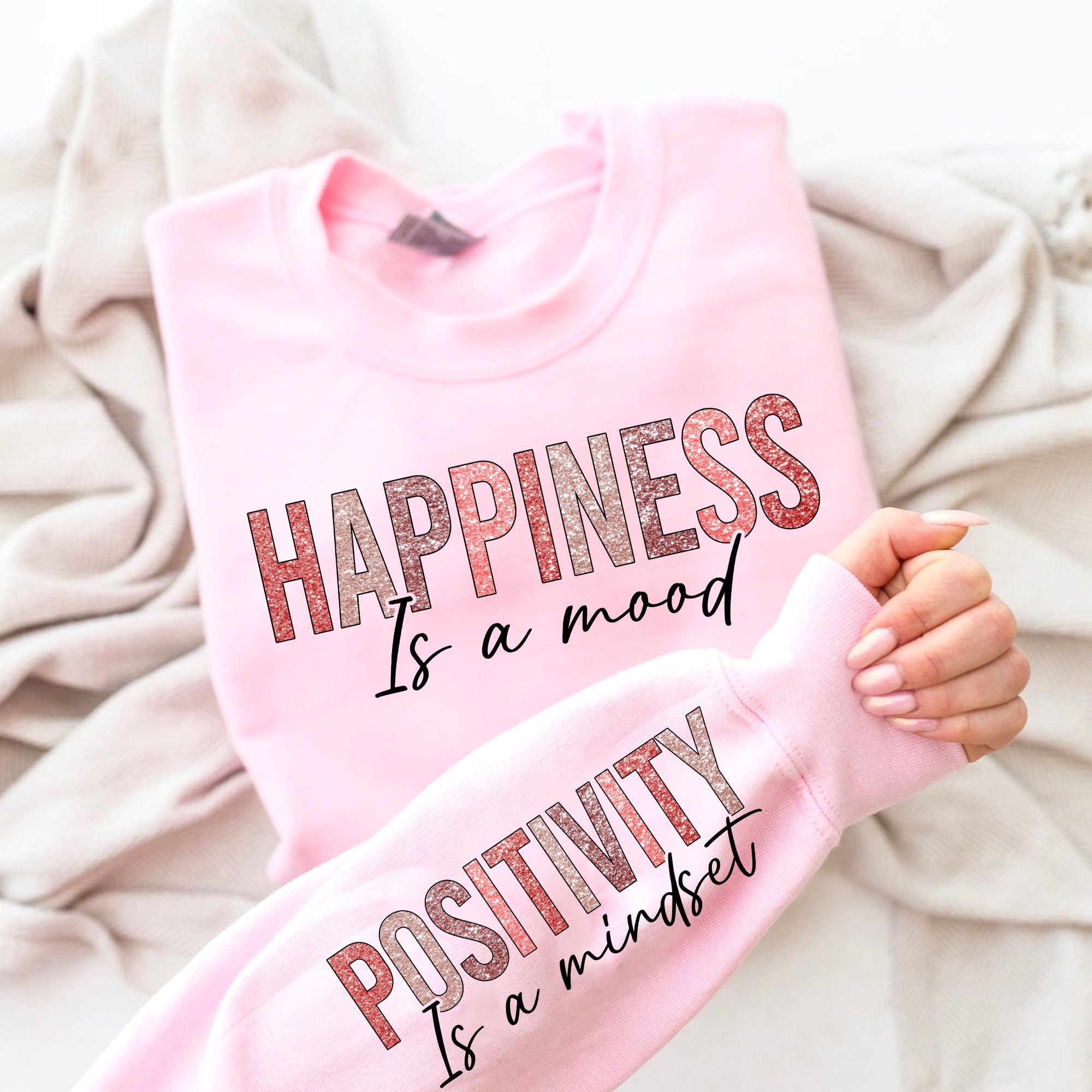 Boho Happiness is a Mood Glitter PNG: Positive Affirmations (digital ...