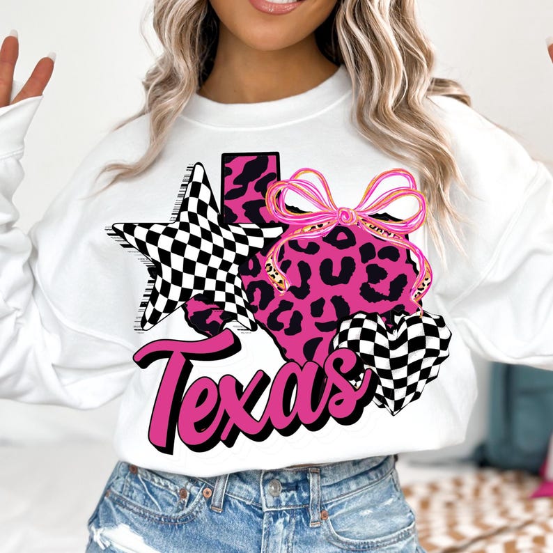 Preppy Texas PNG Clipart, Trendy Texas Coquette Bow PNG Western PNG ...