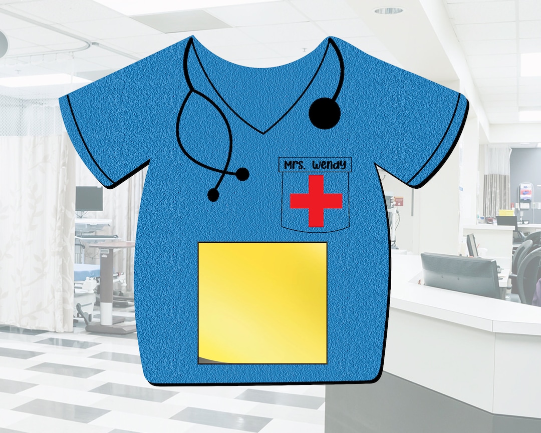 Nurse Scrub Sticky Note Holder SVG File, Personalized Nurse ...