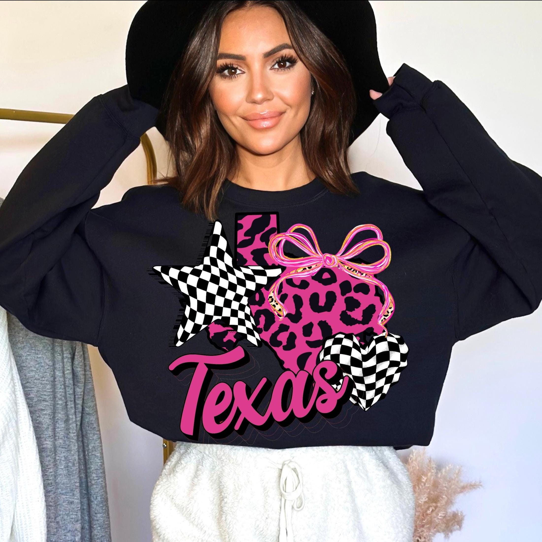 Preppy Texas PNG Clipart, Trendy Texas Coquette Bow PNG Western PNG ...