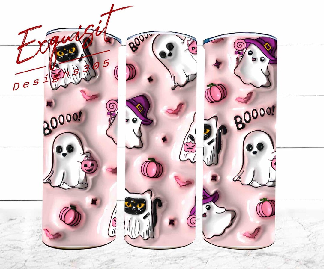 3D Inflated Puff Halloween Boo Boo Sublimation Tumbler Design Download ...