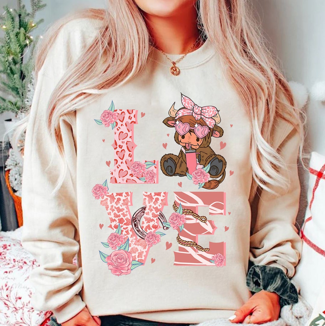 Valentines Highland Cow Svg, Love Png, Highland Cow Valentines ...