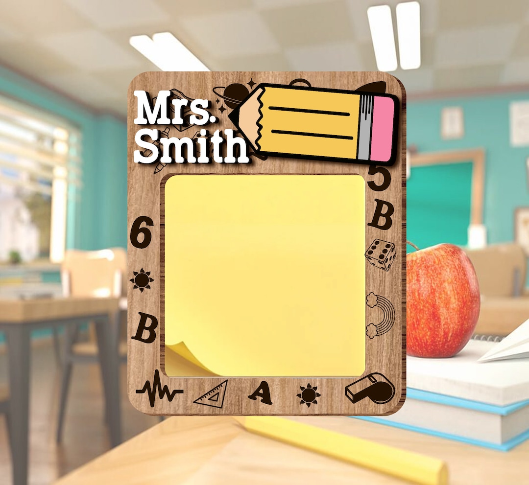 Personalized Teacher Sticky Note Pad Holder File Laser Cut Svg,teacher ...