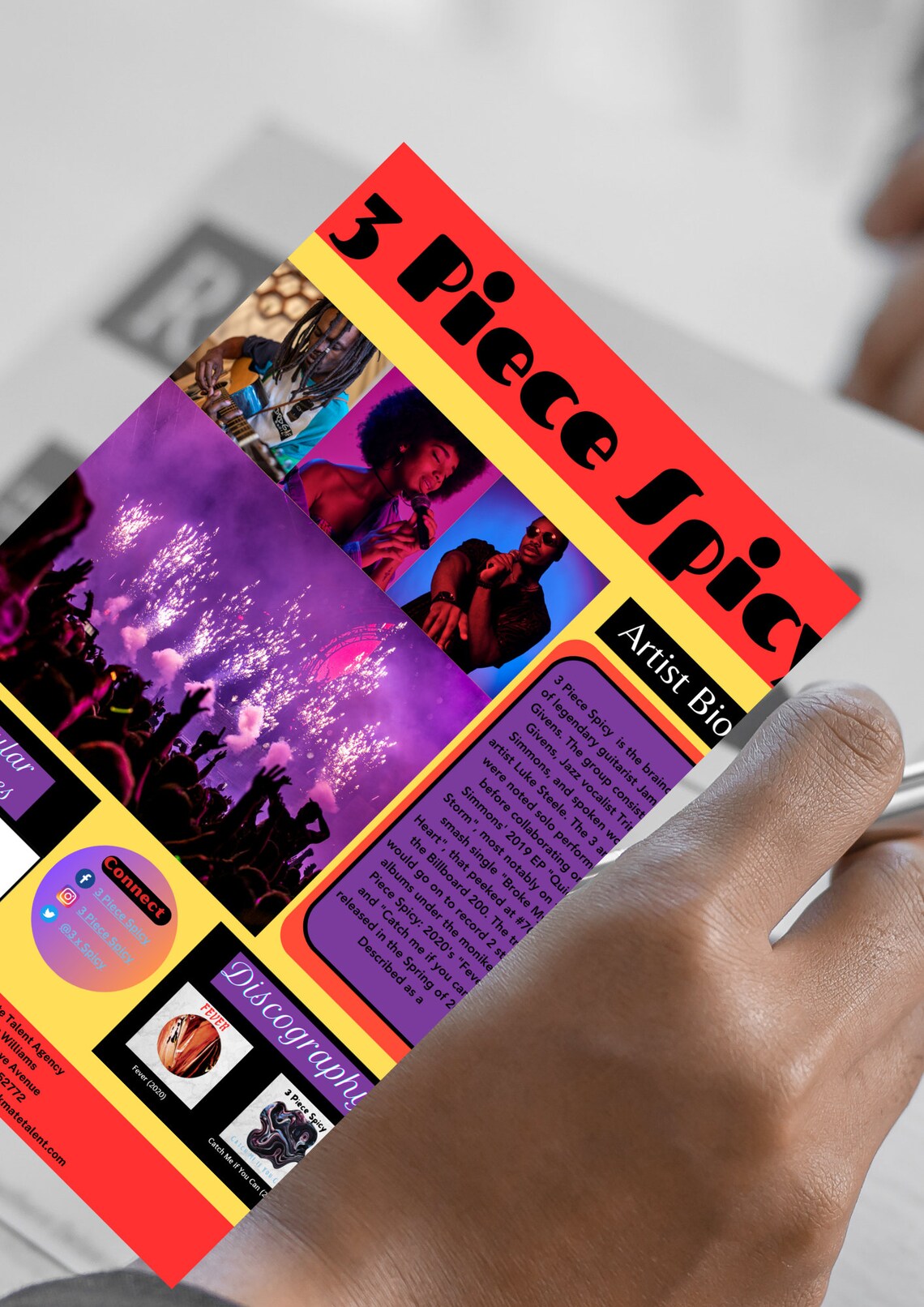 EPK Media Kit Template Single Page Ideal for Indie Artists, and Music ...