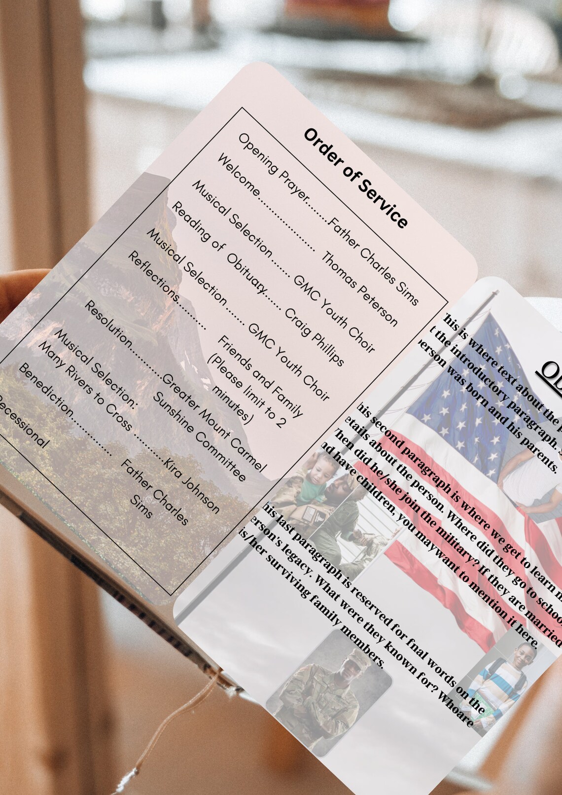 Obituary Template for Men and Women Veteran Focused Military Funeral ...