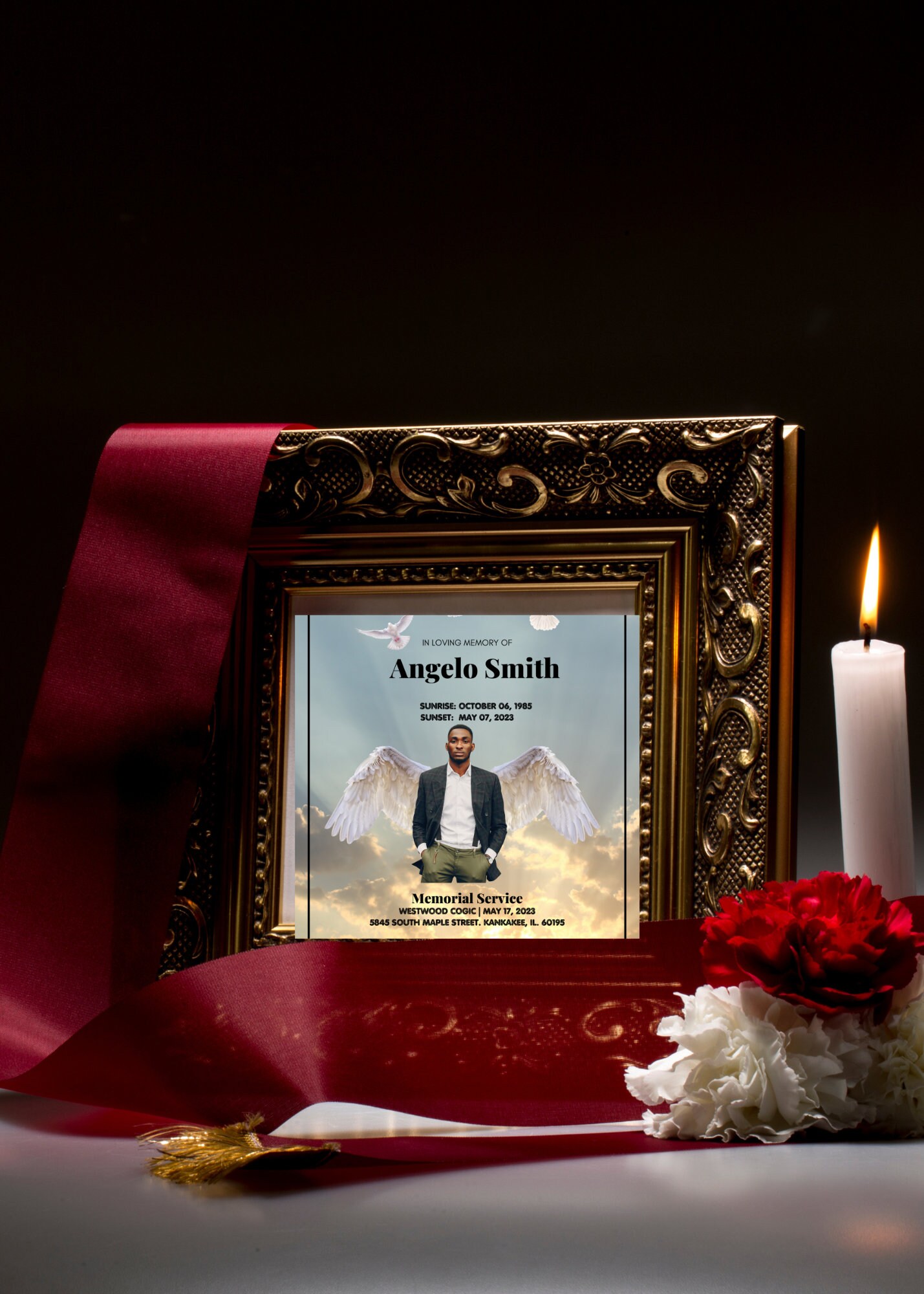 Elegant 4 Page Obituary Template - Etsy