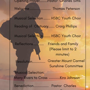 Obituary Template for Men and Women Veteran Focused Military Funeral ...