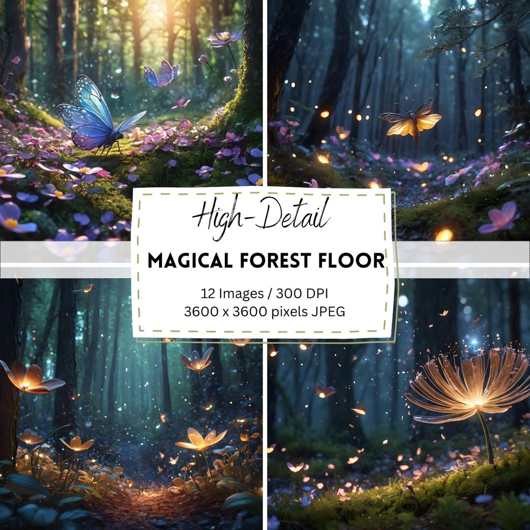 12 High-detail Magical Forest Floor Digital Download / Digital Paper ...