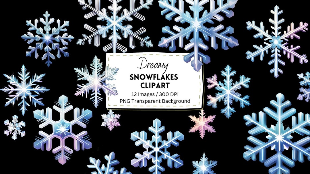Snowflakes Overlay Clipart Digital Download / Digital Paper / Printable ...