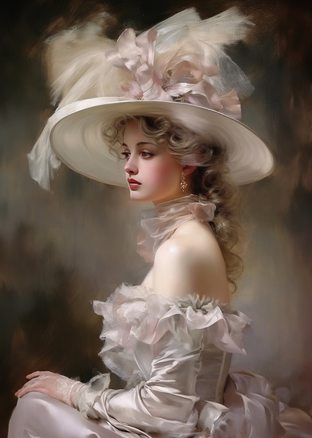 Vintage Woman in Large Hat | Instant Digital Download |printable - Etsy