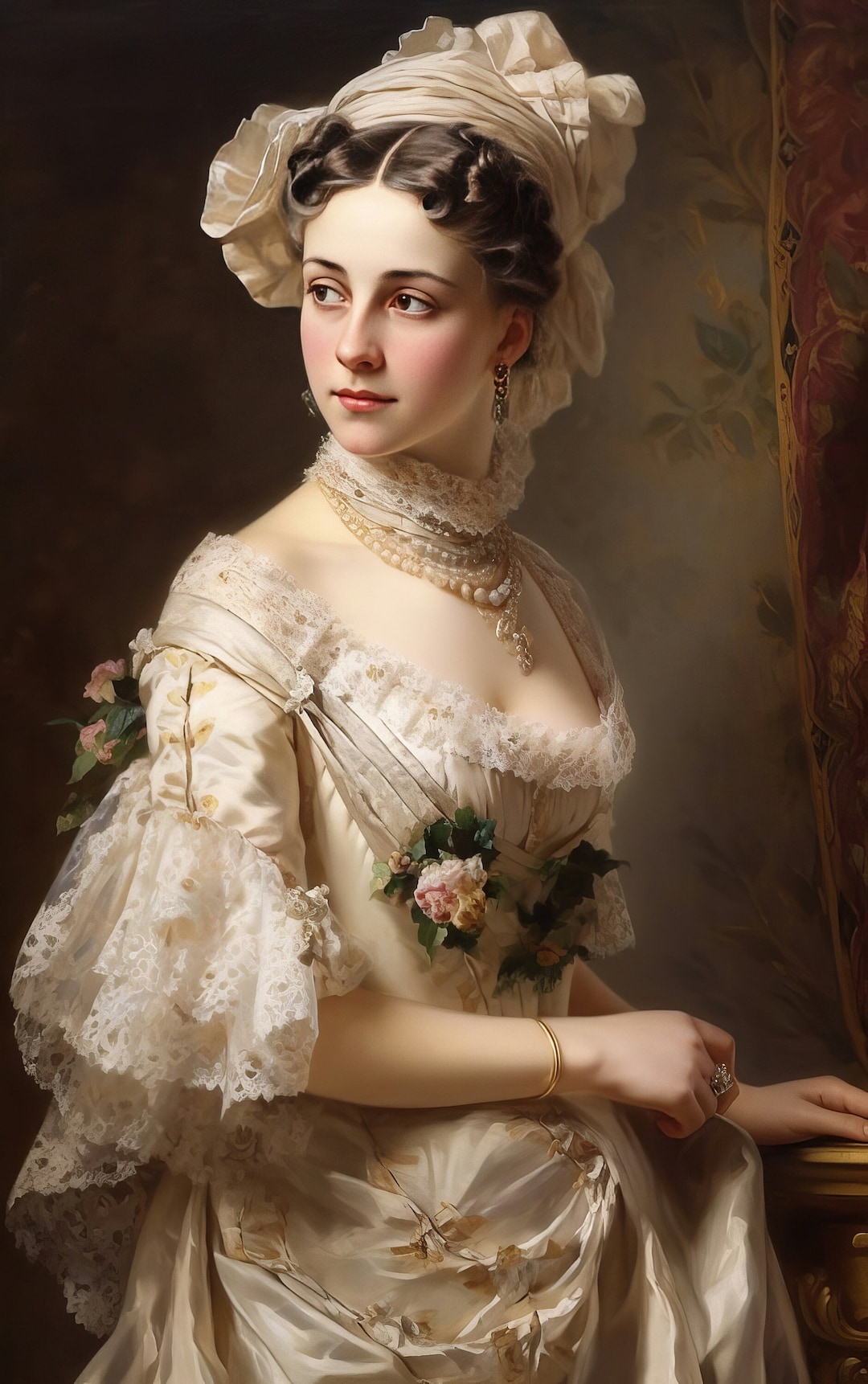 Medieval Beauty: Portrait of a Stunning Young Woman in an Elegant Era ...