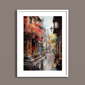 Watercolor Print of A Beautiful Street in Paris - Cityscape Wall Art ...