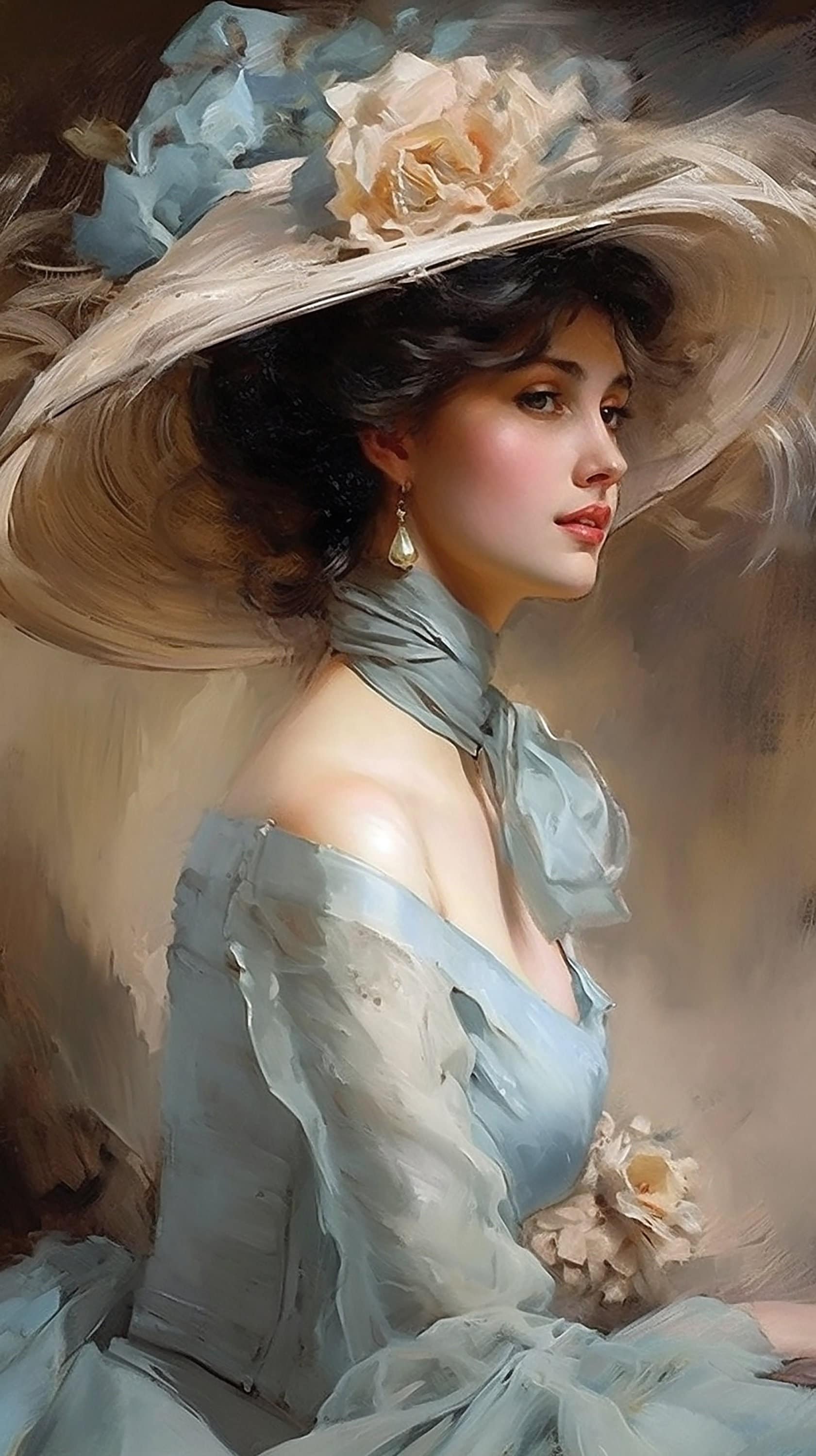 Vintage Woman in Large Hat | Instant Digital Download |printable ...