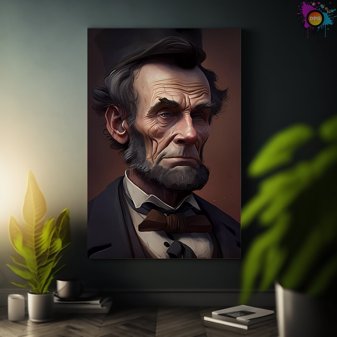 Stylized Abraham Lincoln Digital Wall Art Print Abraham - Etsy