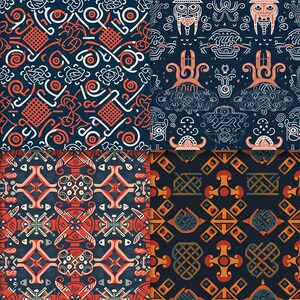 Norse Digital Paper Bundle SEAMLESS Abstract Viking Patterns Viking ...