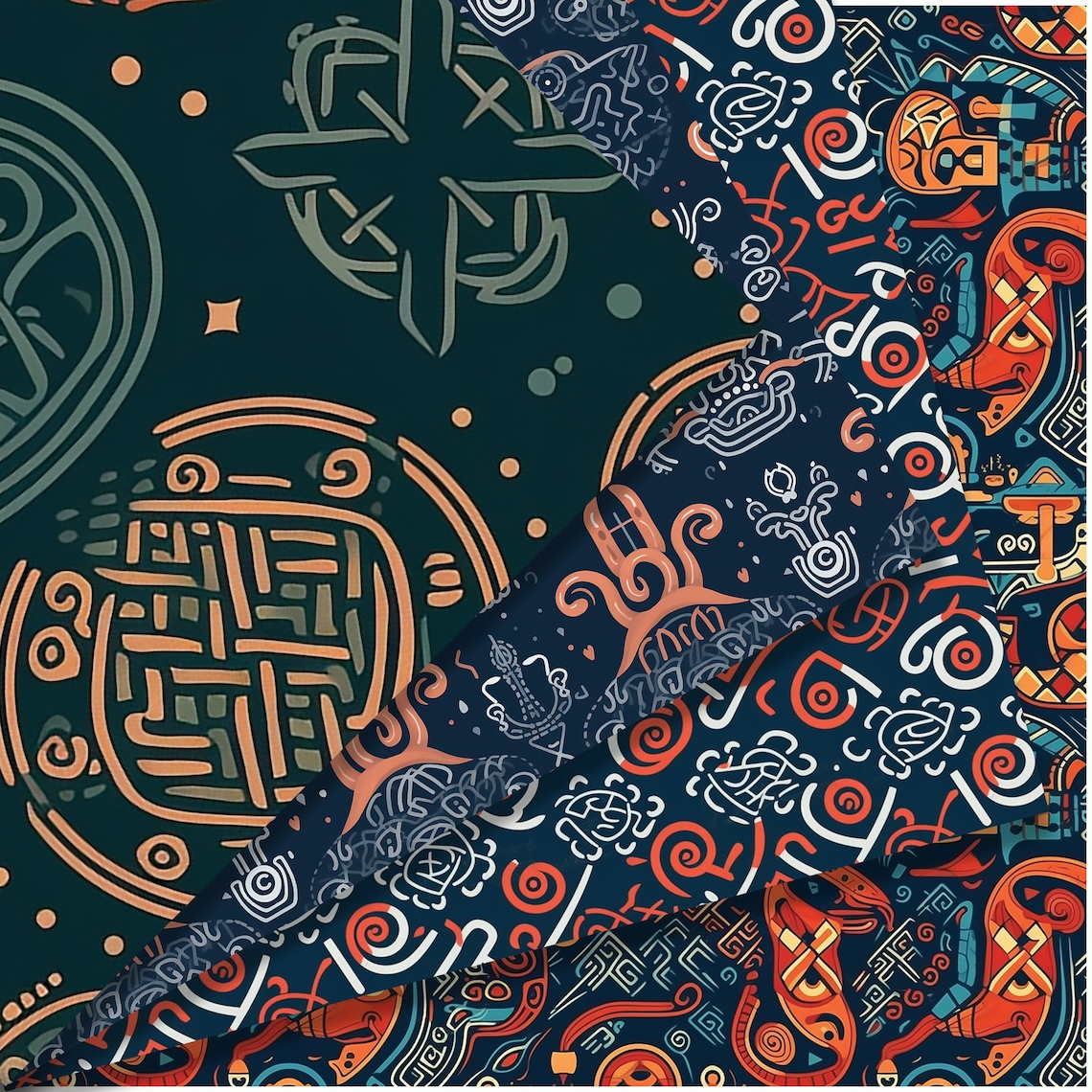 Norse Digital Paper Bundle SEAMLESS Abstract Viking Patterns Viking ...