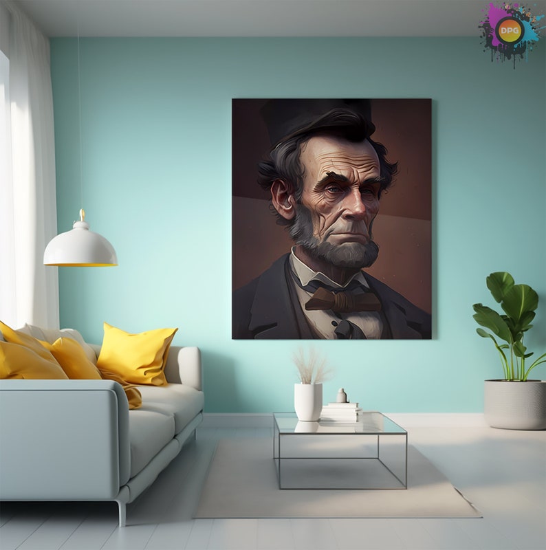 Stylized Abraham Lincoln Digital Wall Art Print Abraham - Etsy