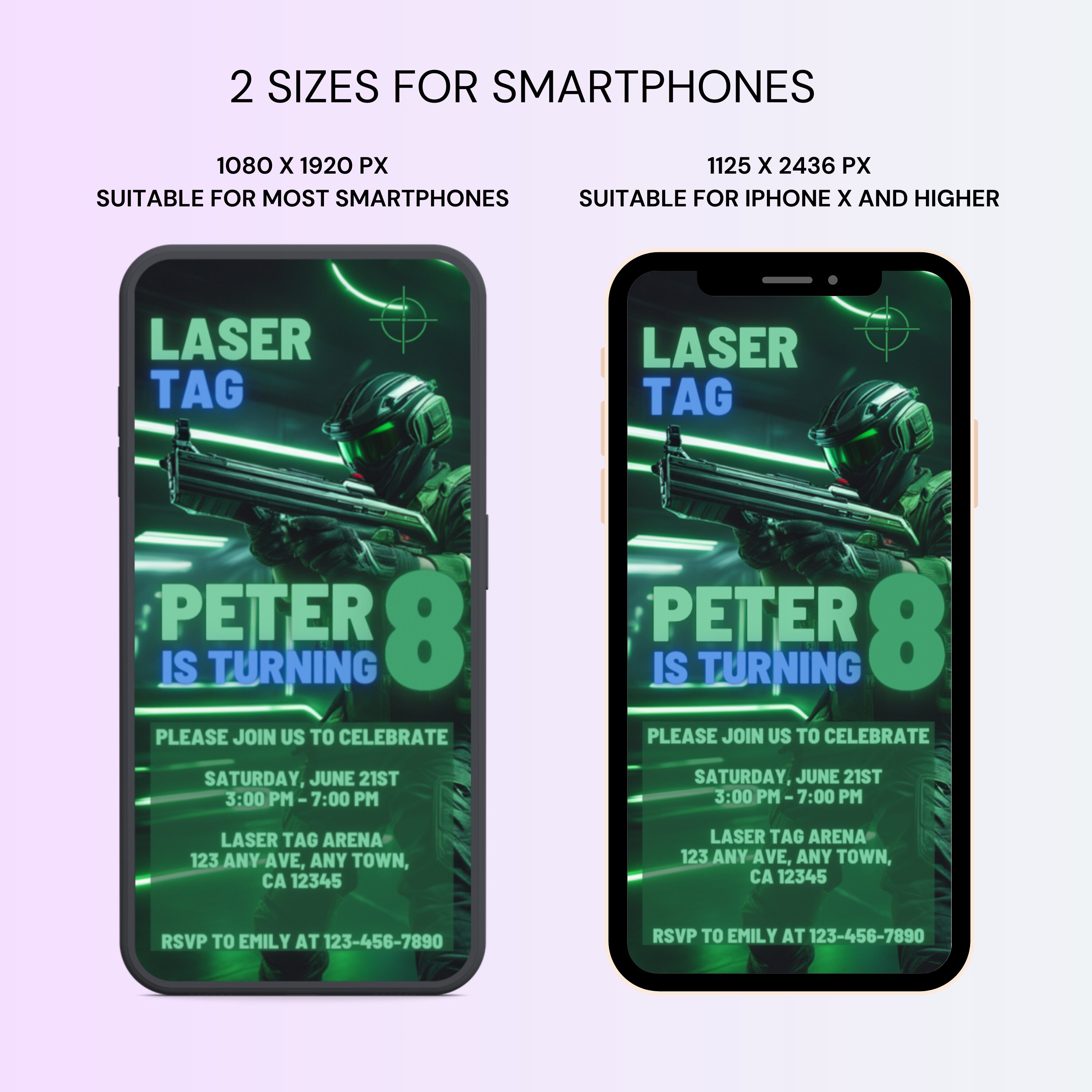 Laser Tag Birthday Invitation Card Digital Laser Tag Invite ...