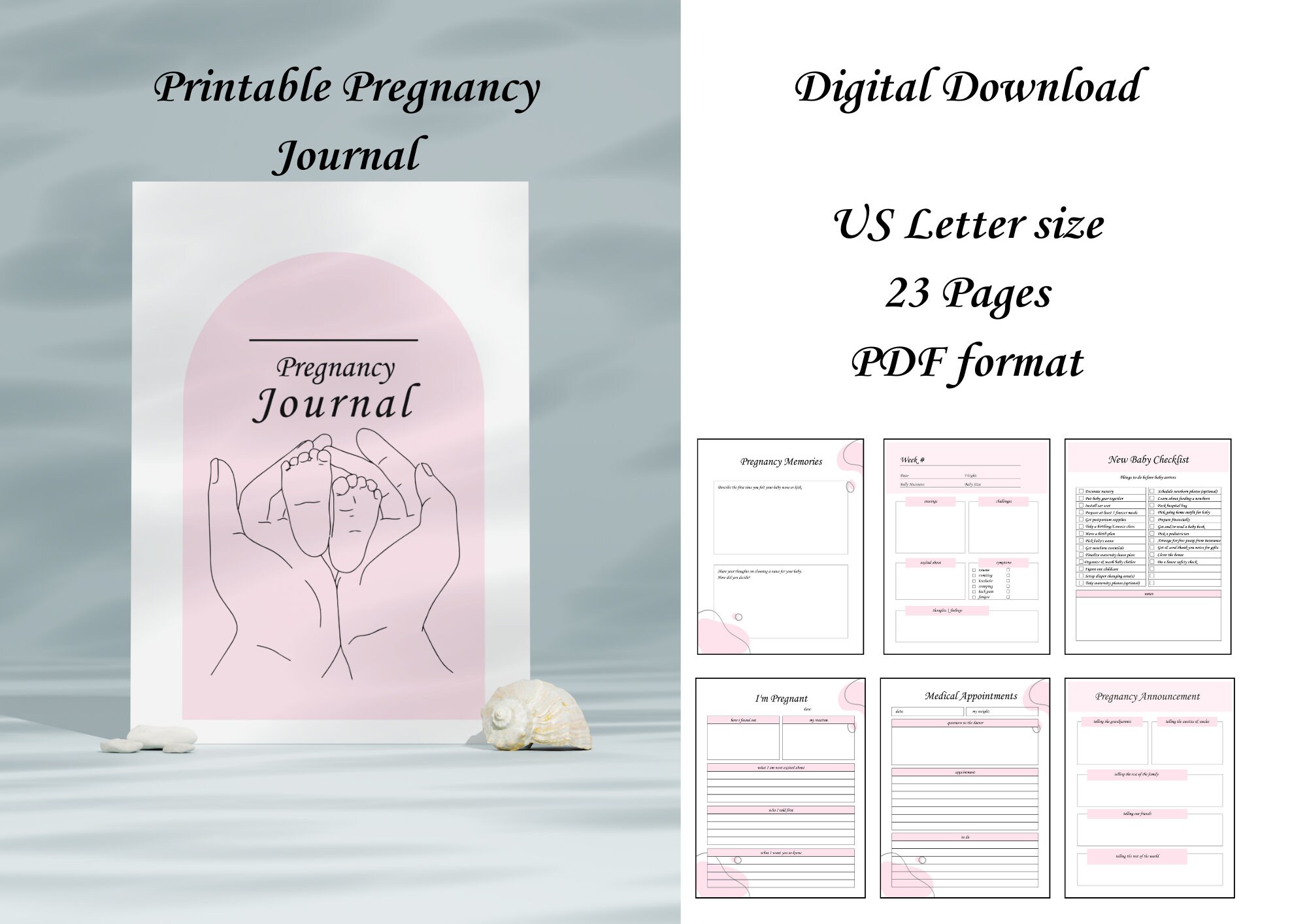 Pregnancy Journal Printable Printable Pregnancy Planner Expecting Mom ...