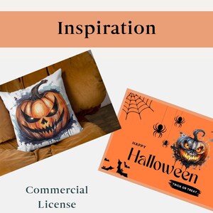 24 Watercolor Scary Pumpkin Clipart Bundle, Halloween Horror Designs ...