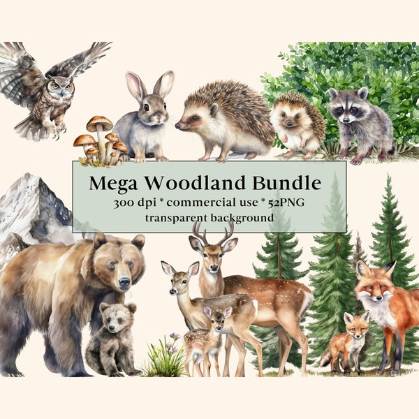 Woodland Clipart - Etsy